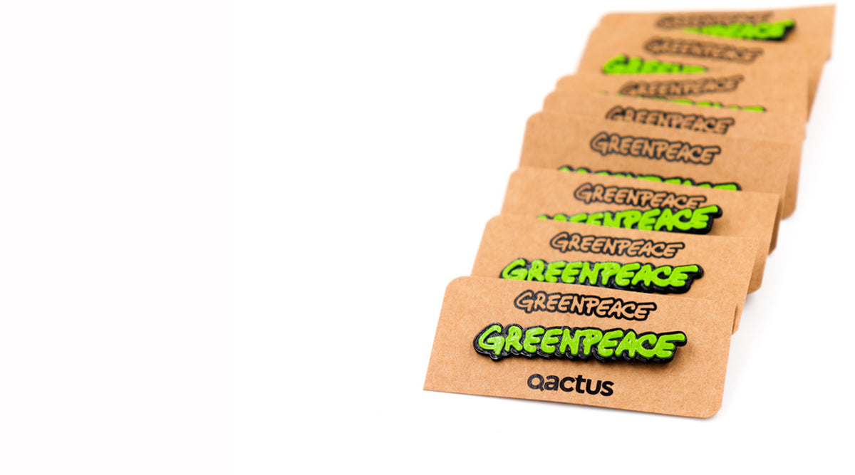 Pins Personalizados Hechos 100% con Plástico Reciclado - Qactus